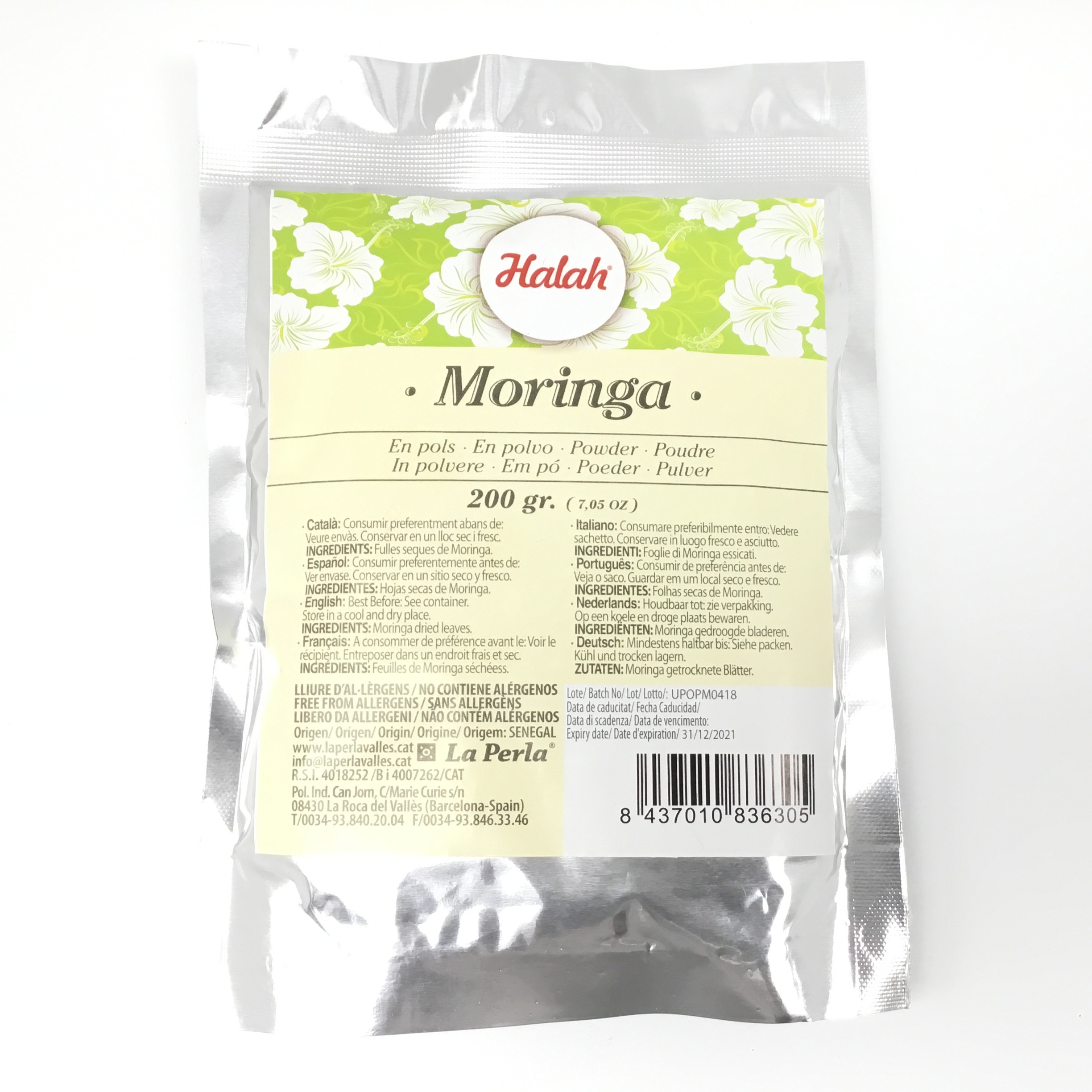 Moringa-Leaves POWDER (Senegal) - Halah - (15pcc) 100g | Tropical Engros
